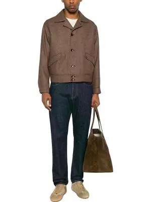 Tagliatore Houndstooth Pattern Button-up Jacket - Brown