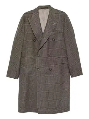 Tagliatore Prince Of Wales Check Double-breasted Coat - Brown