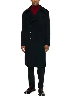 Tagliatore Double-breasted Twill-weave Coat - Blue