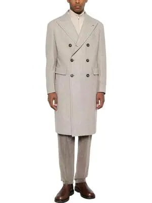 Tagliatore Double-breasted Herringbone Coat - Neutrals
