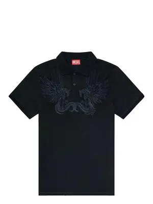 DIESEL® T-phen Embroidered Polo Shirt - Black