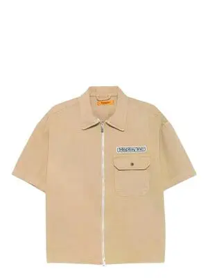 REPLAY Logo Patch Short Sleeve Jacket - Neutrals