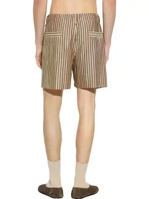 Issey Miyake Striped Shorts - Brown