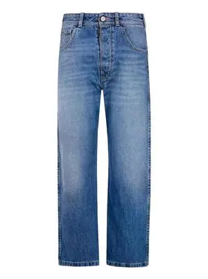 MAISON MARGIELA Buckled Cotton Jeans - Blue