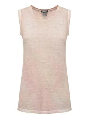 Avant Toi Linen Knit Sleeveless Vest - Neutrals