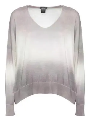Avant Toi Ombré Effect V-neck Sweater - Grey