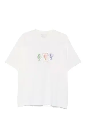 Drole De Monsieur Graphic-print Cotton T-shirt - Neutrals