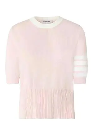 Thom Browne Hector Intarsia 4-bar T-shirt - Pink