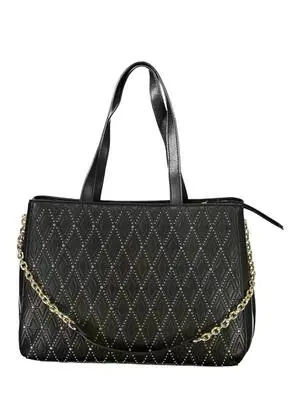 MARIO VALENTINO Diamond Pattern Studded Tote Bag - Black
