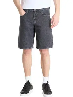 Karl Lagerfeld Logo Detail Denim Shorts - Grey