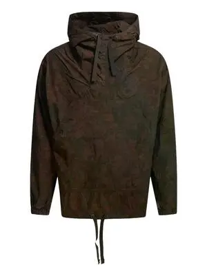BEAMS Hooded Floral Print Windbreaker - Brown
