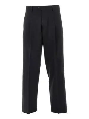 BRERAS MILANO Orazio Pleated Virgin Wool Trousers - Blue