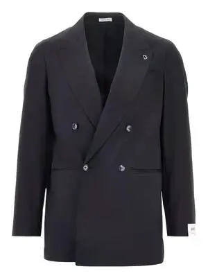 BRERAS MILANO Arezzo Double-breasted Peak-lapel Blazer Black