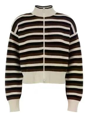 Brunello Cucinelli Striped Zip-up Cardigan - Neutrals