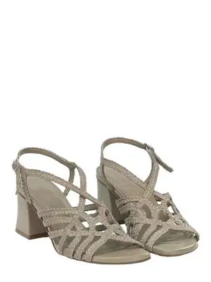 TONI PONS Woven Leather Slingback Sandals - Neutrals