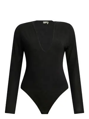 Zimmermann V-neck Long-sleeve Bodysuit - Black