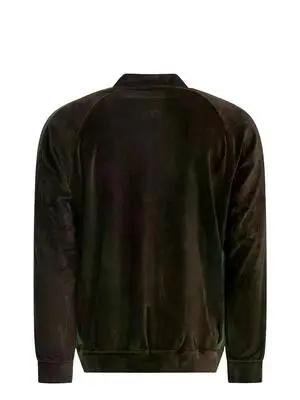 Needles Track Side-stripe Zip-up Cotton Sweatshirt - Brown