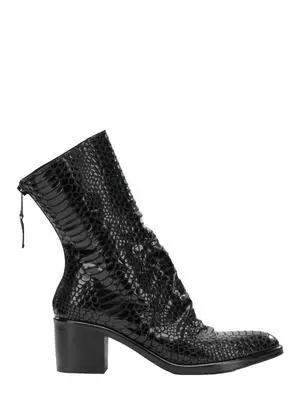 STRATEGIA SHOES Strategia Snakeskin-effect Leather Boots - Black