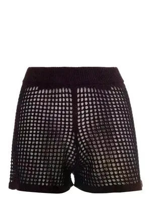 MC2 SAINT BARTH Open-knit Shorts With Lurex Detail - Black