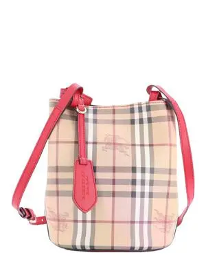 Burberry Lorne Haymarket Coated Canvas Small Bucket Bag - Neutrals