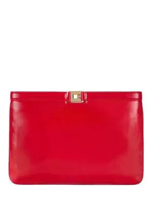 Elisabetta Franchi Naplak-effect Pouch Bag - Red