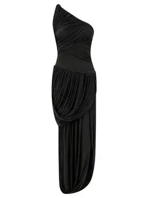 MAYGEL CORONEL Ruched One-shoulder Dress - Black