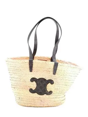CELINE Celine Triomphe Raffia Large Shoulder Bag