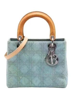 Dior Medium Denim Lady Satchel - Blue