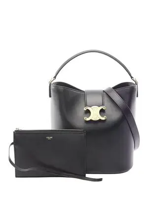 Celine Medium Louise Bucket Bag Satchel - Black
