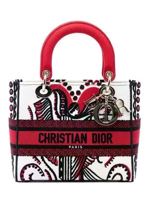 Dior Christian Dior 2021 Medium Lady D Lite Satchel White
