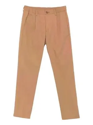 Herno Pleated Straight-leg Trousers In Camel - Brown