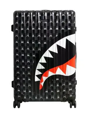 SPRAYGROUND Shark Mouth Checkered Suitcase - Black