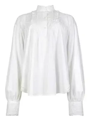 Ermanno Scervino Lace Panel Pintuck Shirt - White