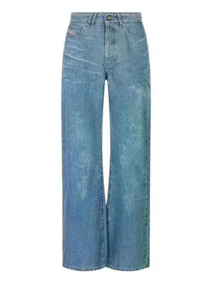 DIESEL® Acid Wash Wide-leg Jeans - Blue