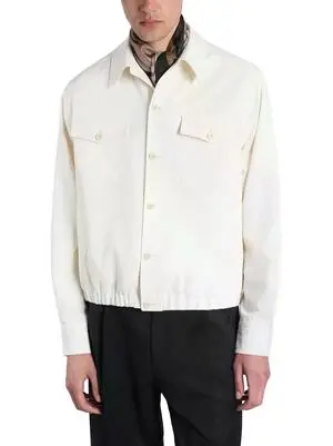 LARDINI Elasticated-hem Button-up Jacket - Neutrals