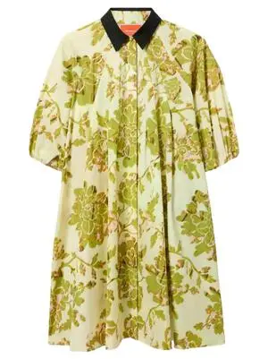 La DoubleJ La DoubleJ Sunburst Dress In Oasis Floral Print Neutrals