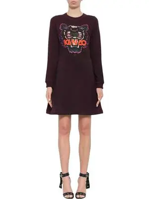 Kenzo Tiger Print Cotton Dress - Red