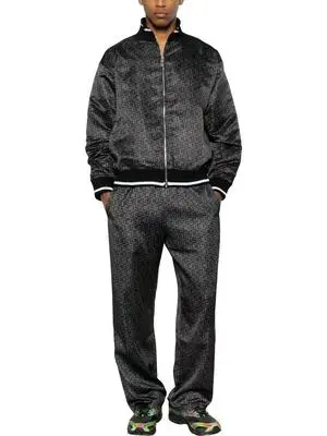 Gcds Logo Monogram Zip-up Jacket - Black