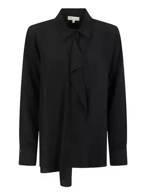 Antonelli Firenze Adria Ruffled Long-sleeve Shirt - Black