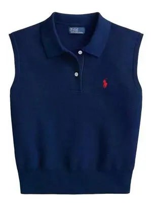 Polo Ralph Lauren Cropped Sleeveless Sweater - Blue