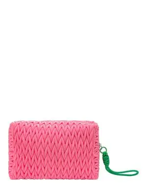 LILLY LOVES Quilted Makeup Bag With Top Handle - Pink