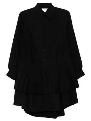 Noir Kei Ninomiya Pleated Shirt Dress - Black