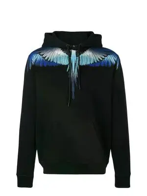 COUNTY OF MILAN Blue Wings Hoodie - Black