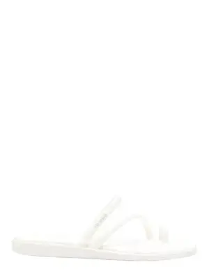 CROCS Rubber Toe Strap Slippers - White