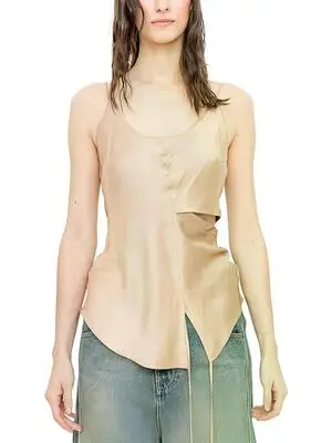 Andrea Ya'aqov Asymmetric Cut-out Tank Top - Neutrals