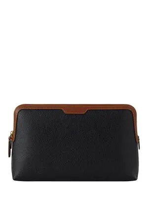 Mulberry Medium Scotchgrain Cosmetic Pouch - Black