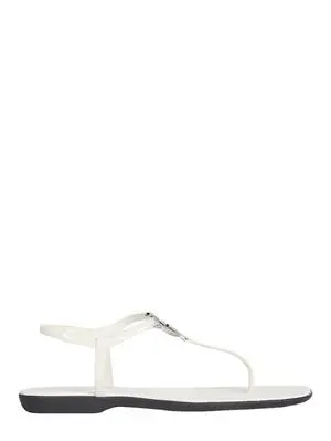 Gucci Interlocking G Patent Leather Thong Sandal - White