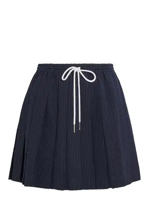 THOM BROWNE Thom Browne Wool Seersucker Pleated Mini Skirt