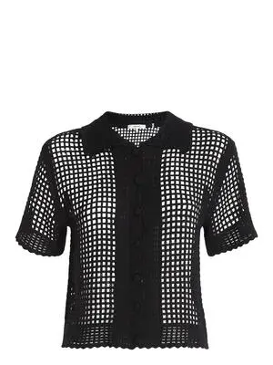 FRAME Frame Crochet Button-Up Shirt