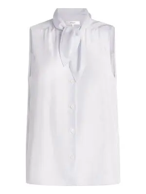 FRAME Silk Stripe The Novelist Shirt - Blue